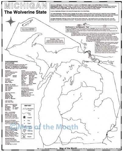 Michigan Map - Maps for the Classroom